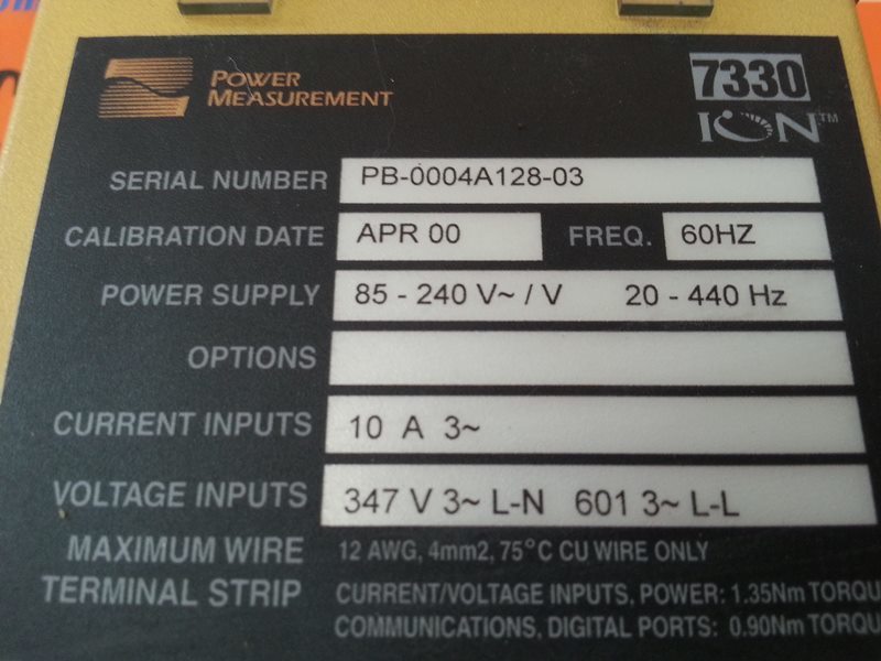 POWER MEASUREMENT 7330 ION RMD DIGITAL POWER MONITOR - PLC DCS SERVO ...