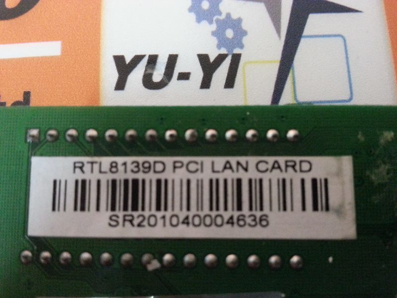 REALTEK RTL8139D PCI LAN CARD - 裕益科技自動化設備可程式編碼器PLC分散式控制系統DCS