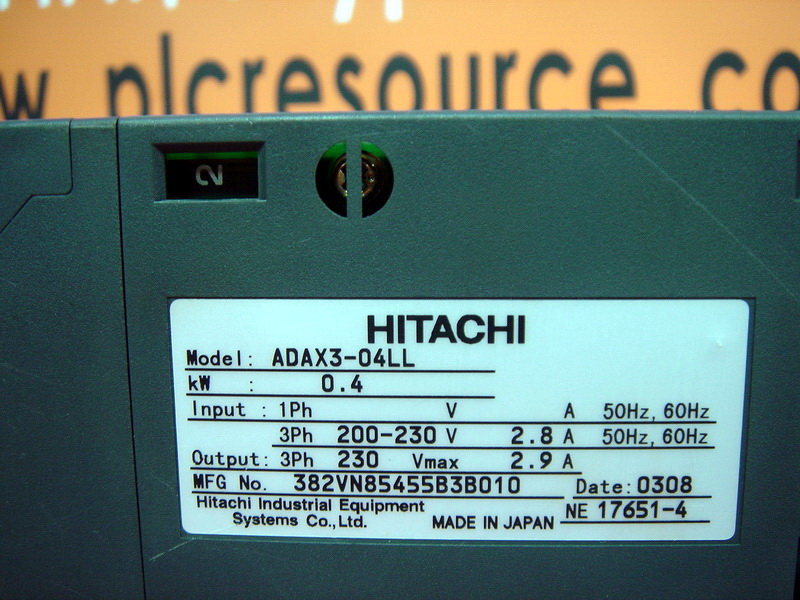 HITACHI AC SERVO AD SERIES ADAX3-04LL - 裕益科技自動化設備可程式編碼器PLC分散式控制系統DCS