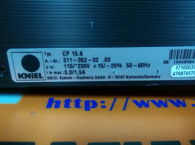 KNIEL CP 15.6 Power Supply S/N: 18460404 - 裕益科技自動化設備可程式編碼器PLC分散式控制系統DCS