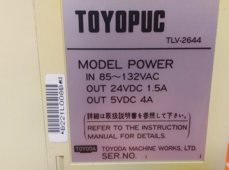 TOYODA TLV-2644 MODEL POWER - 裕益科技自動化設備可程式編碼器PLC分散式控制系統DCS