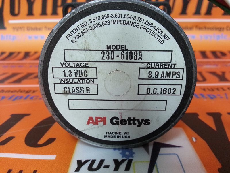 API GETTYS 23D-6108A MOTOR - 裕益科技自動化設備可程式編碼器PLC分散式控制系統DCS
