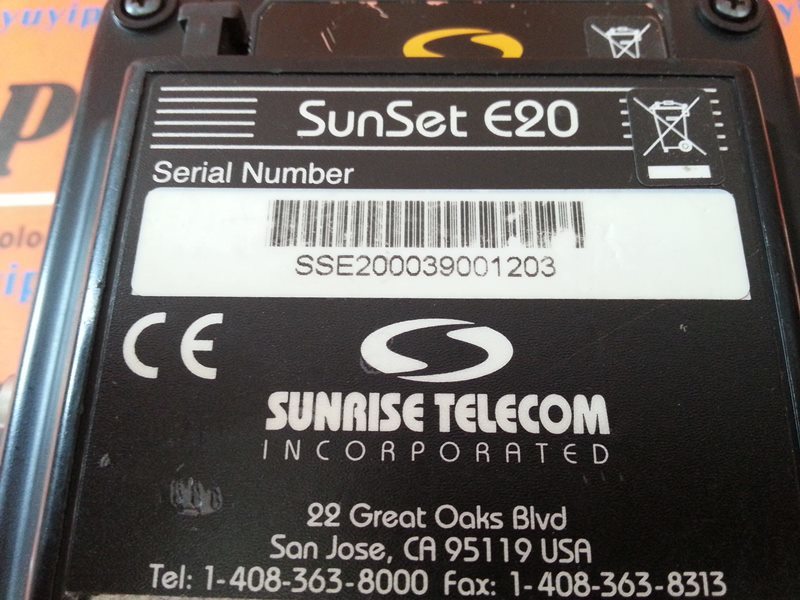 Sunrise Telecom SunSet E20 Telecommunication Analyzer - PLC DCS SERVO ...