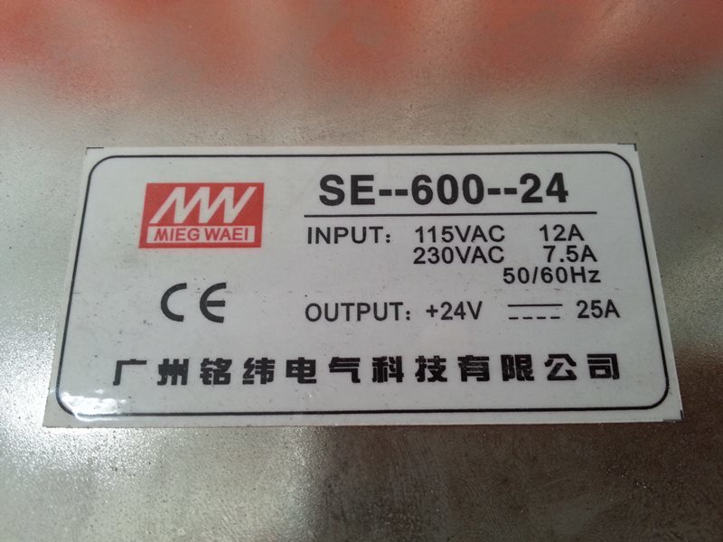 MIEG WAEI SE-600-24 POWER SUPPLY - 裕益科技自動化設備可程式編碼器PLC分散式控制系統DCS