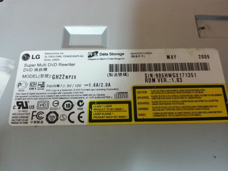 LG GH22NP20 Super Multi DVD Rewriter - 裕益科技自動化設備可程式編碼器PLC分散式控制系統DCS