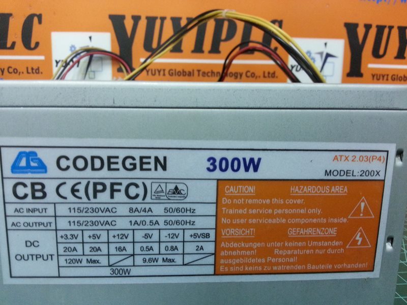 CODEGEN 200X POWER SUPPLY 300W - 裕益科技自動化設備可程式編碼器PLC分散式控制系統DCS
