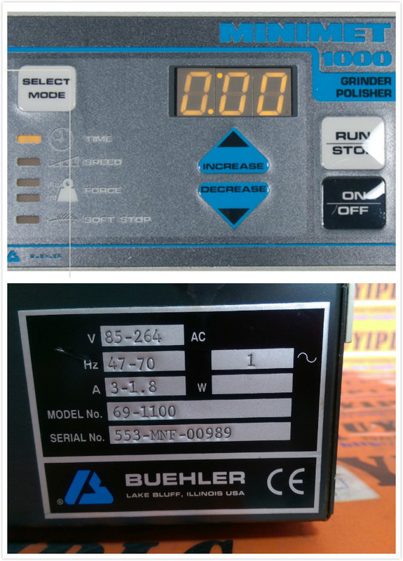 BUEHLER 69-1100 MiniMet 1000 Grinder Polisher - PLC DCS SERVO Control ...