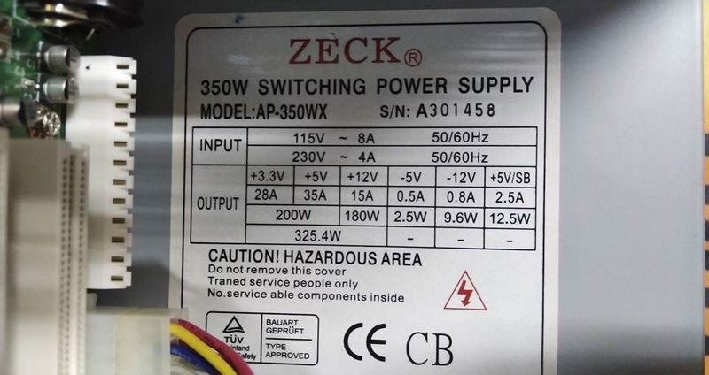 ZECK AP-350WX 350W SWITCHING POWER SUPPLY - PLC DCS SERVO Control MOTOR ...