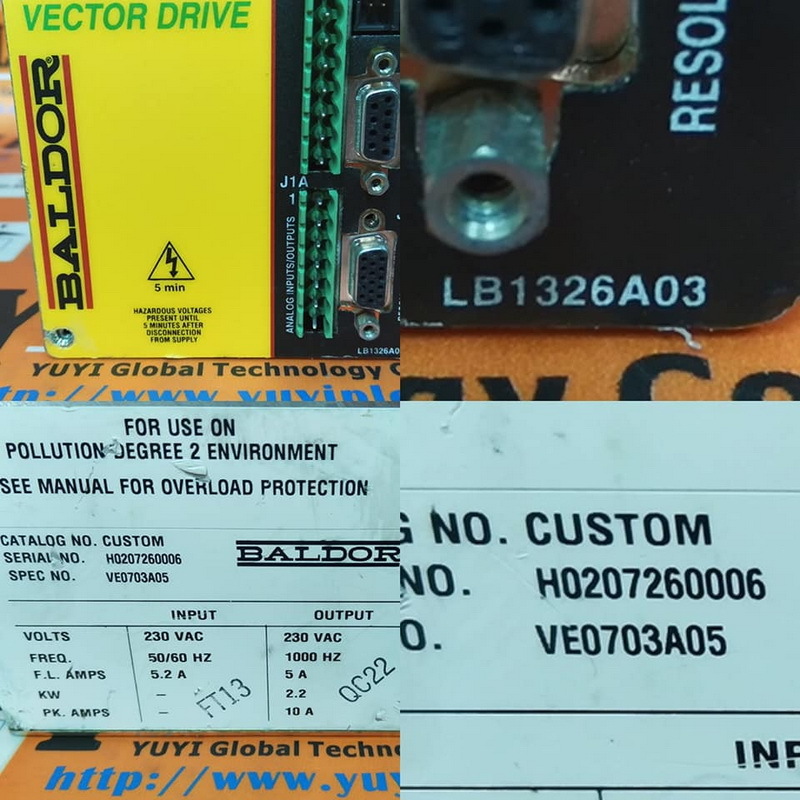 BALDOR VECTOR DRIVE VE0703A05 - PLC DCS SERVO Control MOTOR POWER ...
