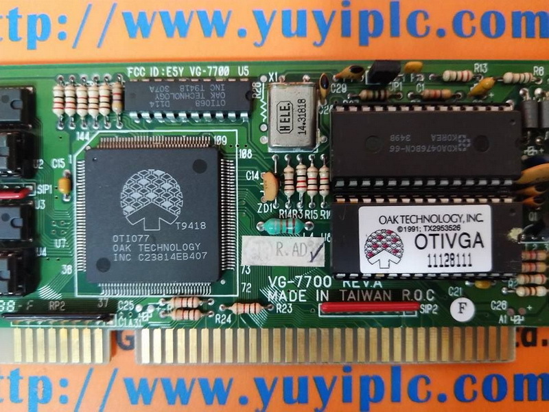 OAK TECHNOLOGY E5Y VG-7700 U5 16BIT VGA VIDEO CARD - 裕益科技自動化設備可程式編碼器PLC ...