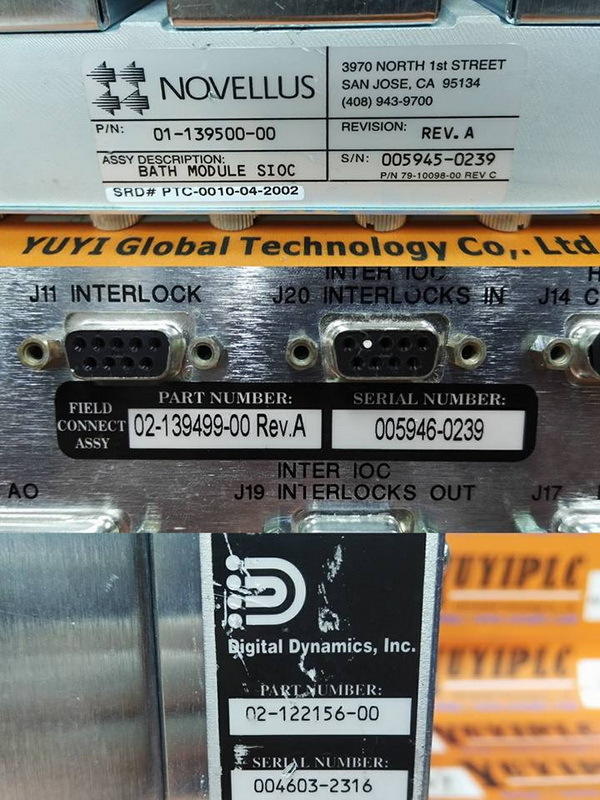 NOVELLUS 02-139499-00 REV.A SIOC BATH MODULE 01-139500-00 - 裕益科技自動化設備可 ...