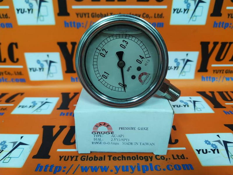 AC-AP1 SAFE LIQUID FILLED PRESSURE GAUGE 0-0.4mpa - 裕益科技自動化設備可程式編碼器PLC ...