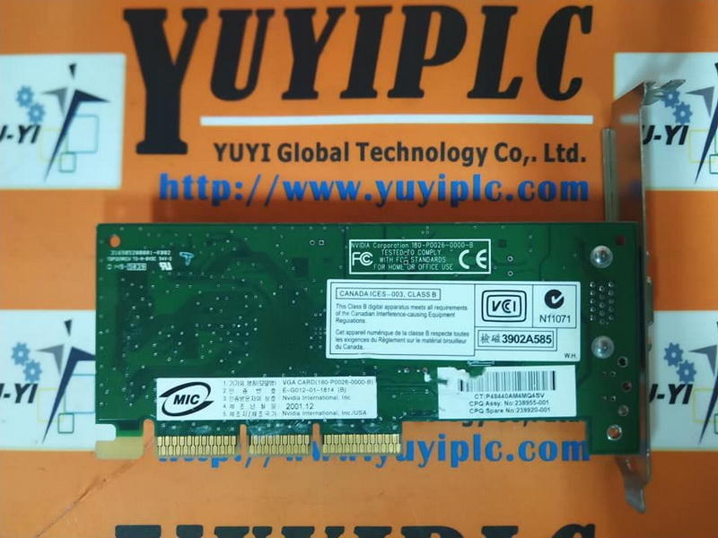 Nvidia VANTA-16 16MB AGP LOW PROFILE VIDEO CARD - 裕益科技自動化設備可程式編碼器PLC分散式 ...