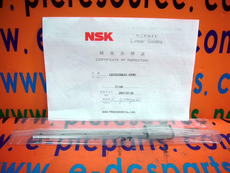 NSK Linear Guides Ball Bearing Slide LE070230ULK1-02PN1 - 裕益科技自動化設備可程式 ...