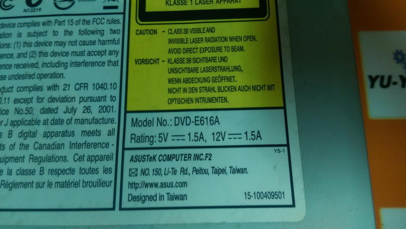 ASUS DVD-E616A DVD ROM - PLC DCS SERVO Control MOTOR POWER SUPPLY IPC ROBOT