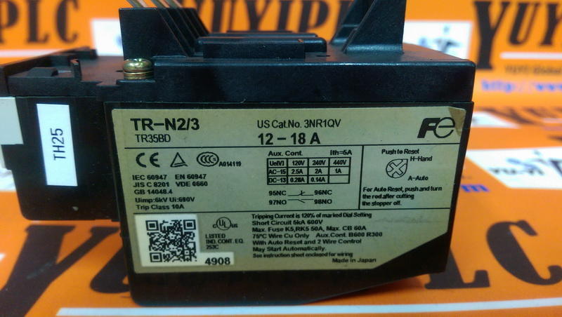 FUJI TR-N2/3 Thermal Overload Relay - PLC DCS SERVO Control MOTOR POWER ...