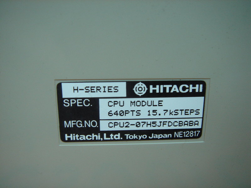 HITACHI H-SERIES CPU MODULE CPU2-07H5JFDCBABA - PLC DCS SERVO Control ...