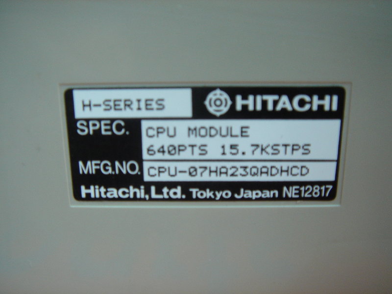 HITACHI H-SERIES CPU MODULE CPU-07HA23QADHCD - PLC DCS SERVO Control ...