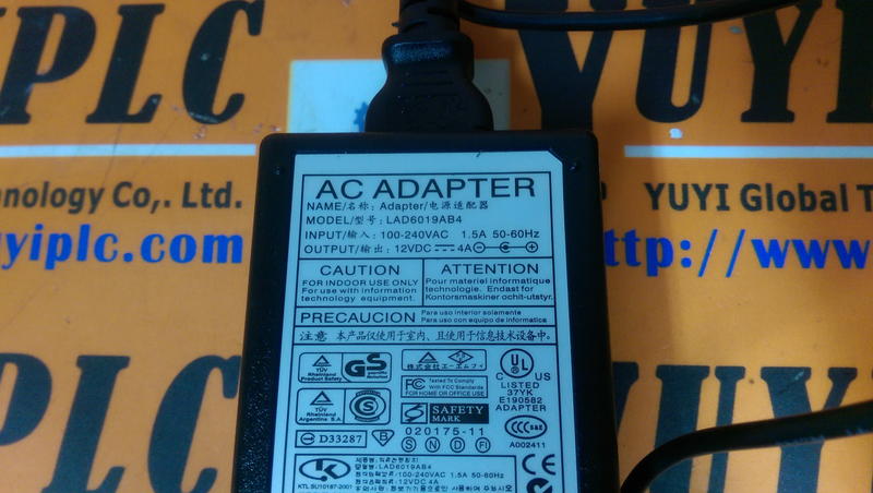 ADAPTER LAD6019AB4 CHARGER - 裕益科技自動化設備可程式編碼器PLC分散式控制系統DCS