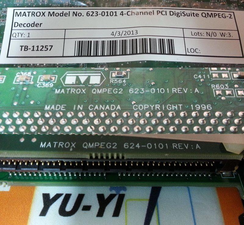 MATROX 623-0101 4-CHANNEL PCI DIGISUITE QMPEG-2 DECODER - PLC DCS SERVO ...