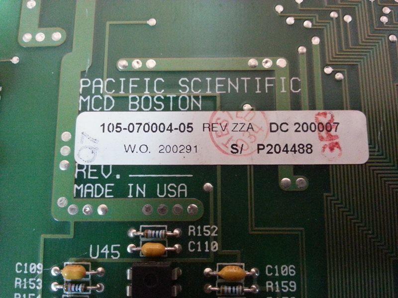 PACIFIC SCIENTIFIC 105-070004-05 REV ZZA BOARD - PLC DCS SERVO Control ...