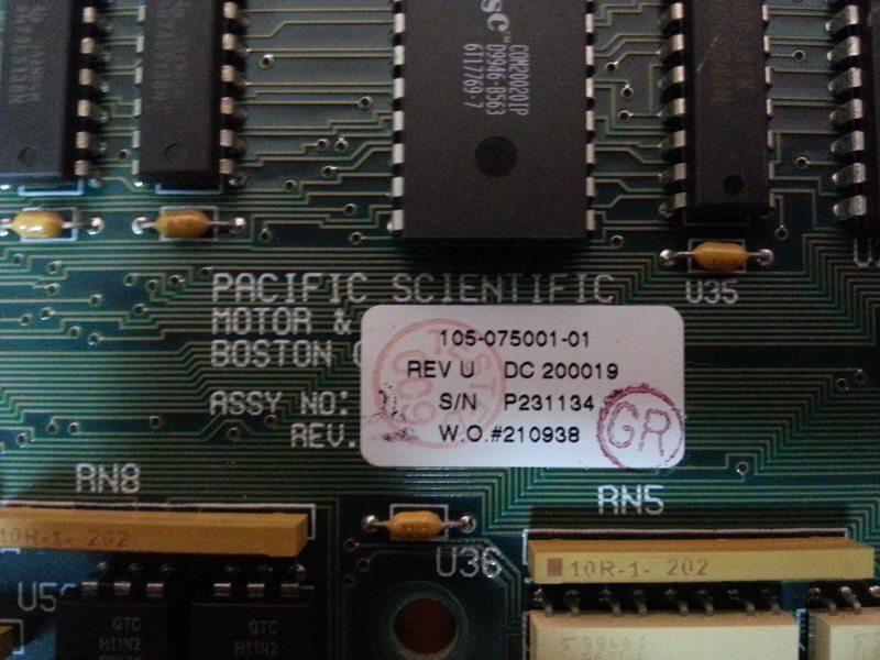 PACIFIC SCIENTIFIC 105-075001-01 REV U BOARD - PLC DCS SERVO Control ...