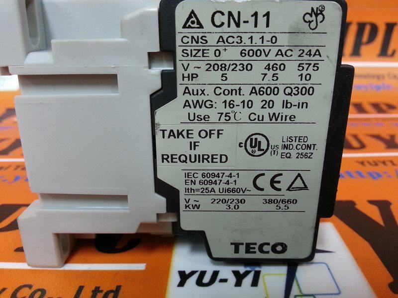TECO CN-11 Contactor - PLC DCS SERVO Control MOTOR POWER SUPPLY IPC ROBOT