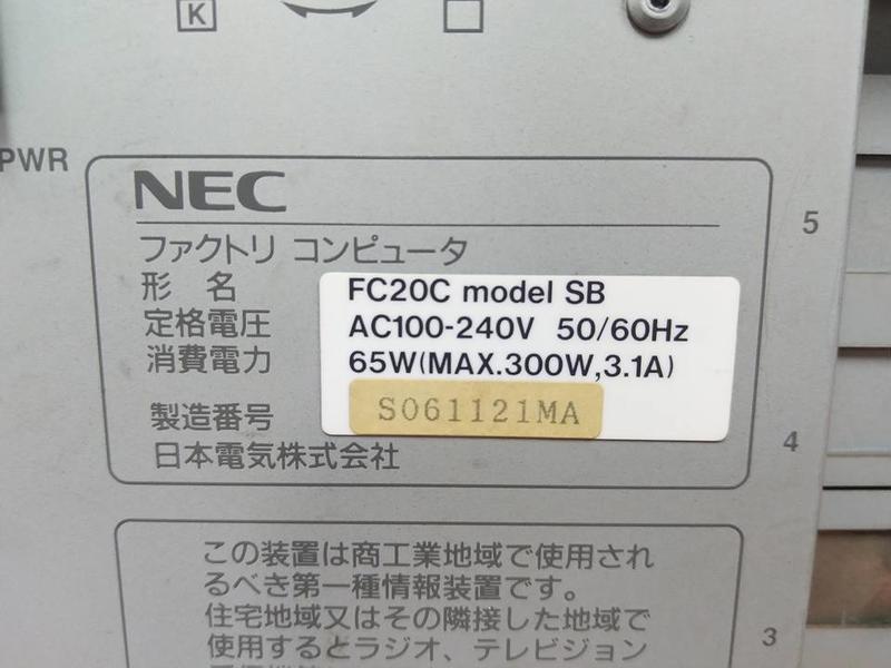 FC98-NX NEC FC20C MODEL SB - 裕益科技自動化設備可程式編碼器PLC分散式控制系統DCS