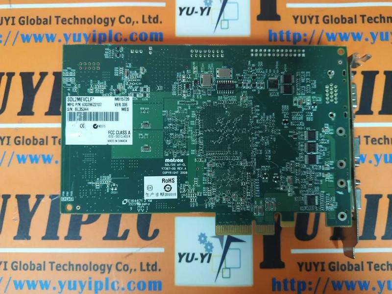 MATROX SOLIOS eV-CL SOL2MEVCLF Y7367-00 REV.A FRAME GRABBER - 裕益科技自動化設備 ...
