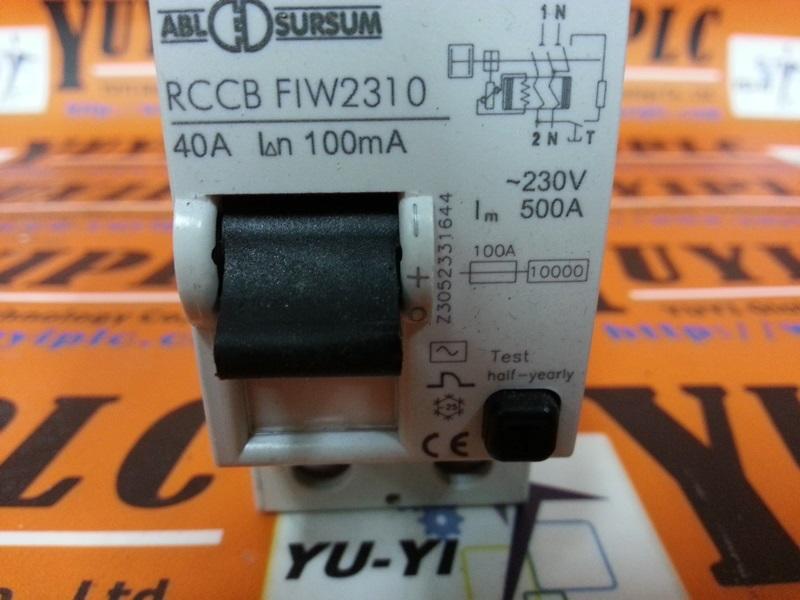 ABL SURSUM RCCB FIW2310 2-pin Breaker Relay - 裕益科技自動化設備可程式編碼器PLC分散式控制系統DCS