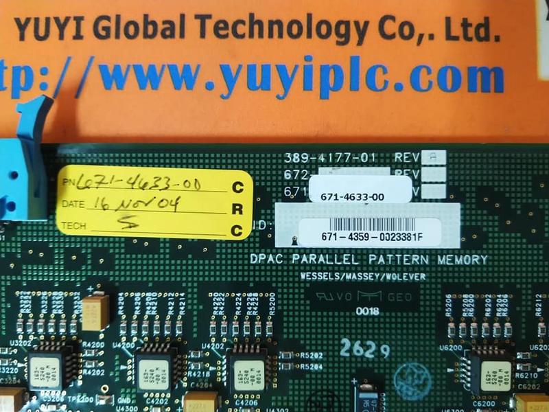 CREDENCE 671-4633-00 REV.A DPAC PARALLEL PATTERN MEMORY CARD - PLC DCS ...