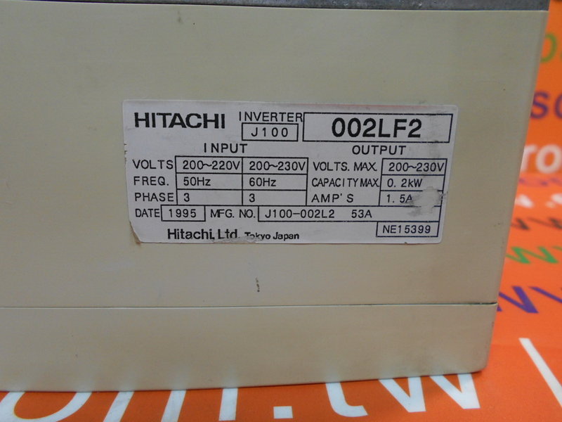 HITACHI J100-A 1GBT INVERTER J100-002L2 - PLC DCS SERVO Control MOTOR ...