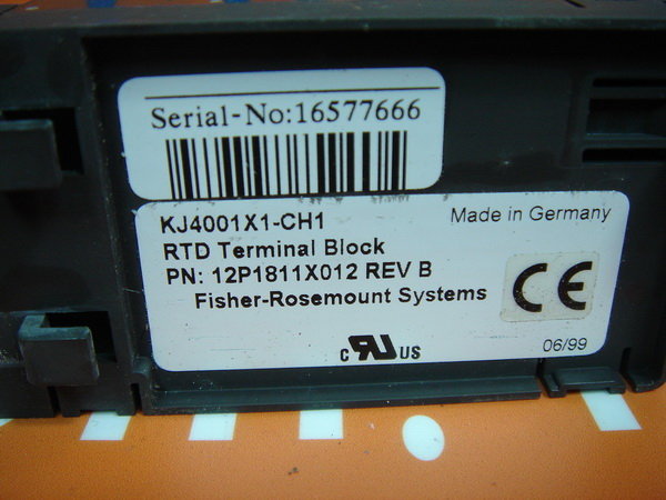 FISHER ROSEMOUNT DELTAV KJ4001X1-CH1 / 12P1811X012 RTD Terminal Block ...