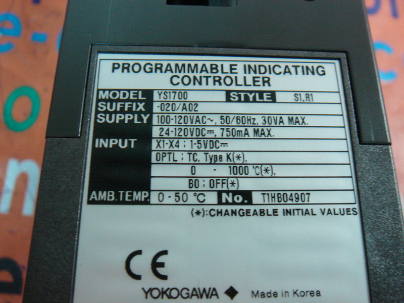 YOKOGAWA PROGRAMMABLE INDICATING CONTROLLER YS1700-020/A02 - PLC DCS ...