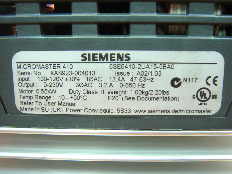 SIEMENS MICROMASTER 410 6SE6410-2UA15-5BA0 - 裕益科技自動化設備可程式編碼器PLC分散式控制系統DCS