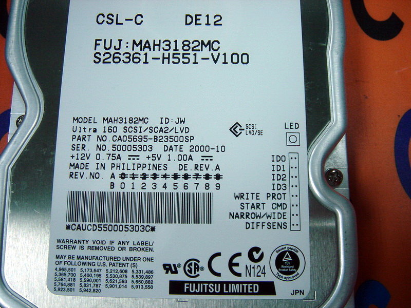 FUJITSU Hard Disk MAH3182MC 18.2GB 80PIN - 裕益科技自動化設備可程式編碼器PLC分散式控制系統DCS