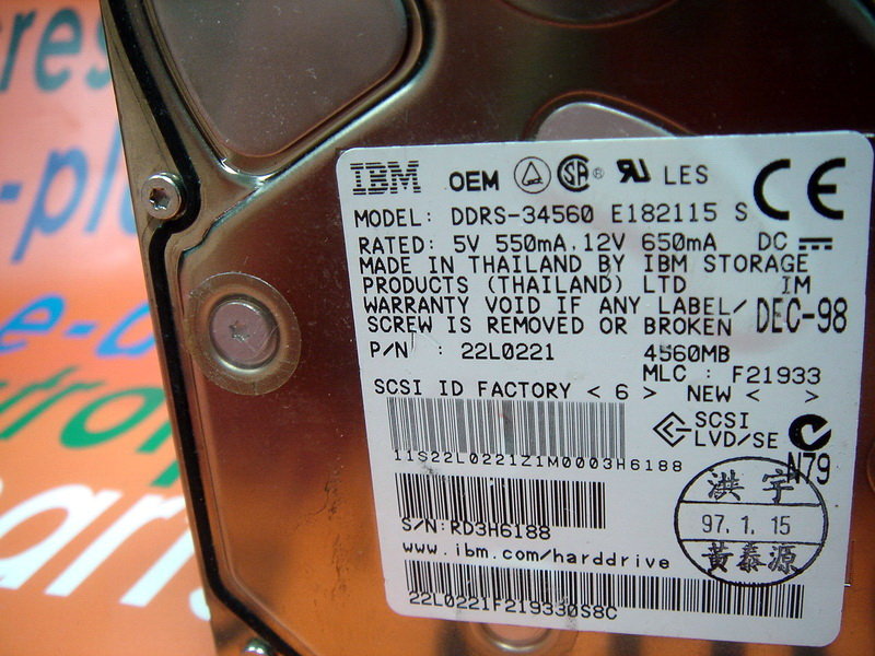 IBM Hard Drive DDRS-34560 / 22L0221 4.2GB 68PIN - PLC DCS SERVO Control ...