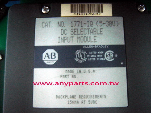 (A-B PLC) Allen Bradley 1771 Programmable Controller CPU1771-IQ DC ...