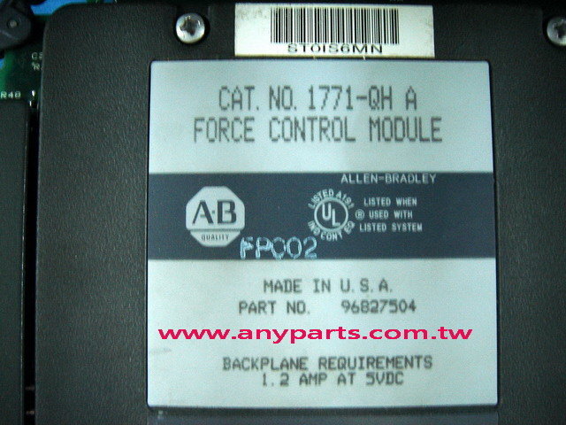(A-B PLC) Allen Bradley 1771 Programmable Controller CPU:1771-QH A ...