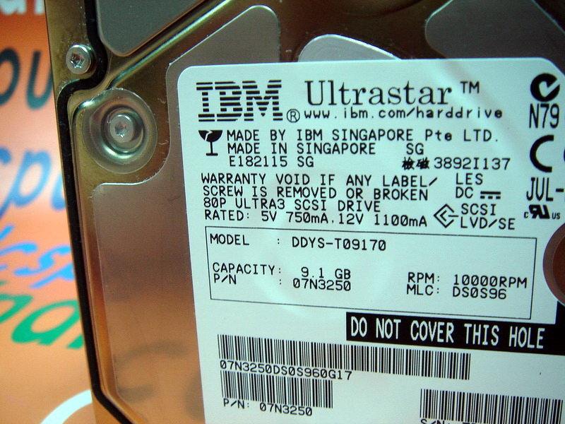 IBM Hard Drive DDYS-T09170 / 07N3250 9.1GB 80PIN - 裕益科技自動化設備可程式編碼器PLC分散 ...