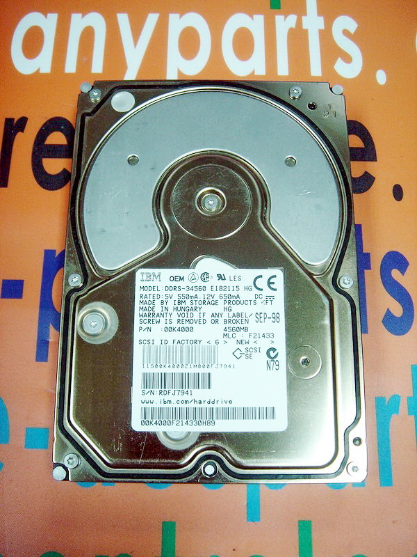 IBM Hard Drive DDRS-34560 / 00K4000 4.5GB 68PIN - PLC DCS SERVO Control ...