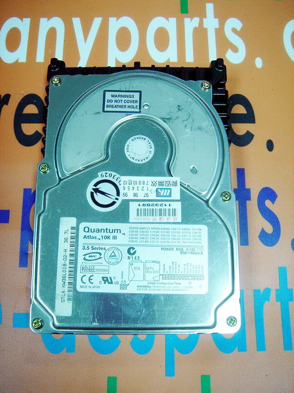 Quantum Hard Drive KW36L018-02-H 36GB 68PIN - 裕益科技自動化設備可程式編碼器PLC分散式控制系統DCS