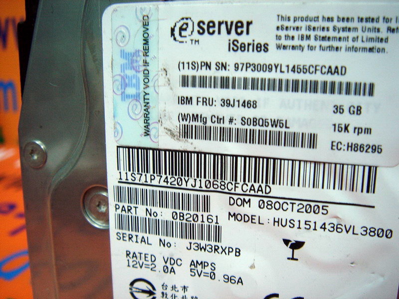 HITACHI Hard drive HUS151436VL3800 / IBM 0B20161 36GB SCSI - 裕益科技自動化設備可 ...