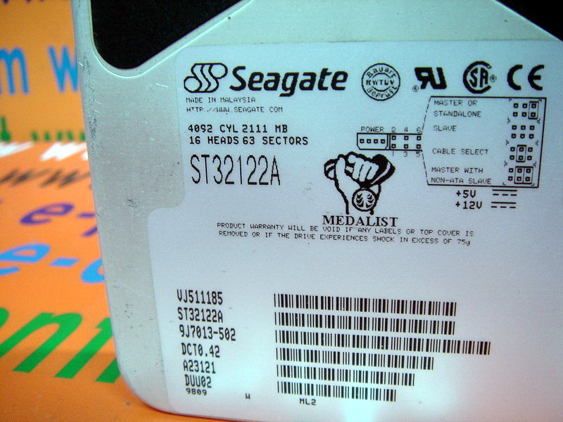 Seagate Hard Drive ST32122A 2.1GB / 3.5inch - PLC DCS SERVO Control ...