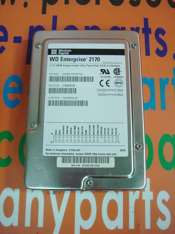 WESTERN DIGITAL Hard Drive WDE2170-0307A2 / 4061-001092-006 2.1GB ...