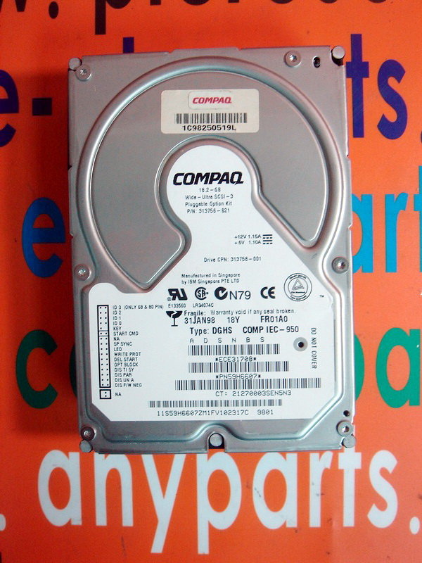 COMPAQ Hard Disk DGHS COMP IEC-950 / 59H6607 18GB / 80PIN - PLC DCS ...