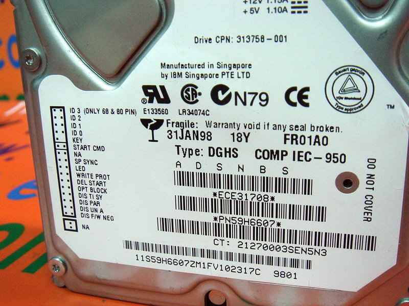 COMPAQ Hard Disk DGHS COMP IEC-950 / 59H6607 18GB / 80PIN - PLC DCS ...