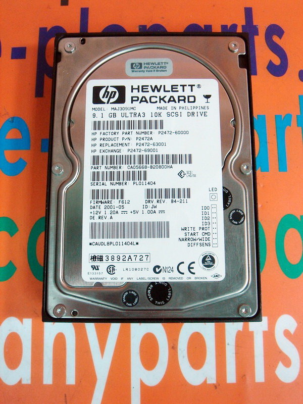 HP Hard Drive MAJ3091MC / CA05668-B20800HA 9.1GB / 10000RPM / 80PIN ...