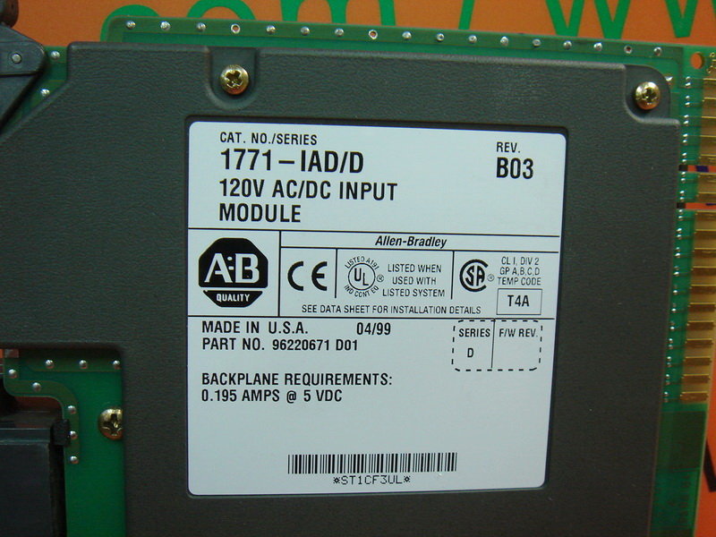 A-B 1771-IAD /D - 裕益科技自動化設備可程式編碼器PLC分散式控制系統DCS