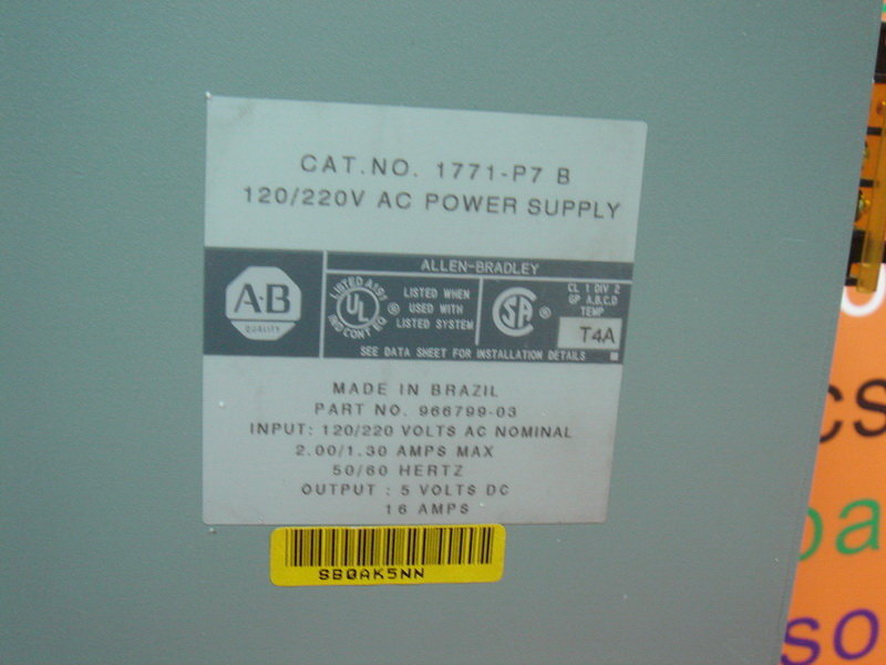 A-B 1771-P7 B - 裕益科技自動化設備可程式編碼器PLC分散式控制系統DCS